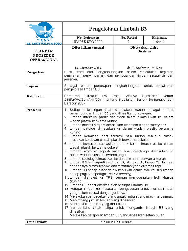 SPO Pengelolaan Limbah B3 | PDF