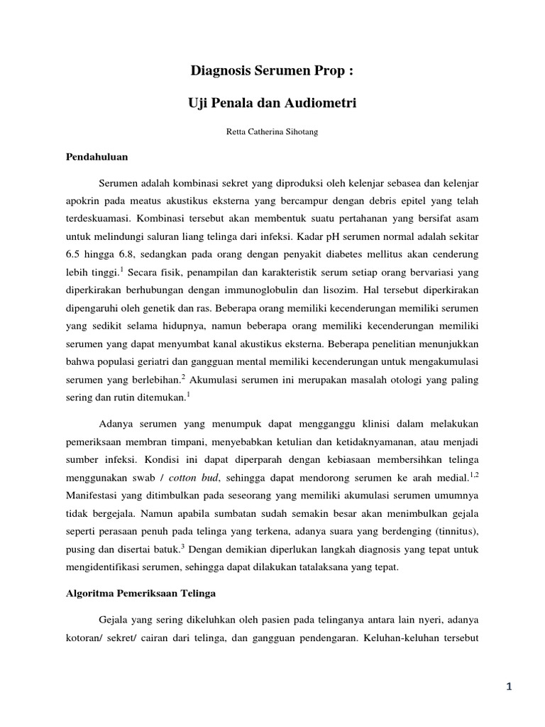 Diagnosis Serumen Prop | PDF