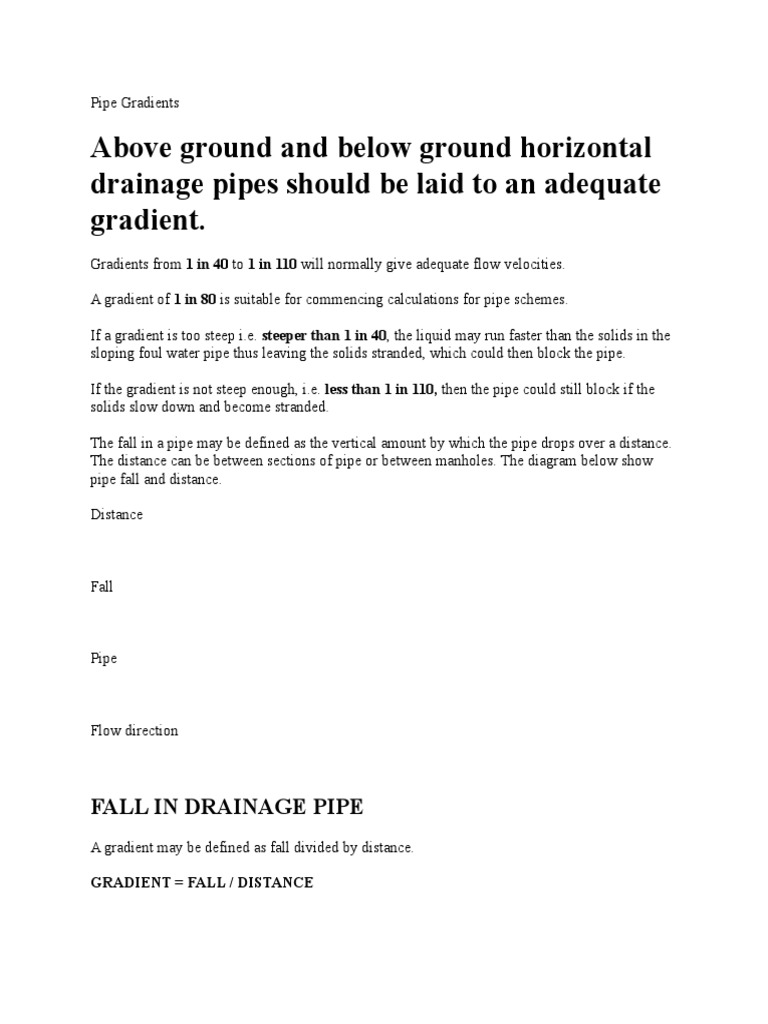 Pipe Gradient | Download Free PDF | Sanitary Sewer | Pipe (Fluid ...