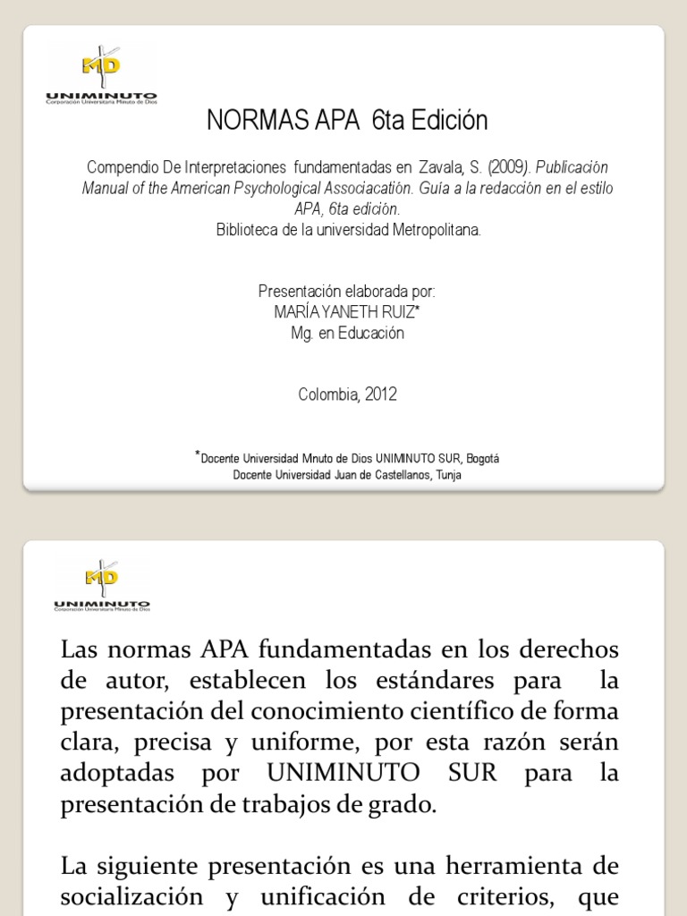Normas APA 6ta Edición: Guía Completa | PDF | Estilo apa | Comunicación ...