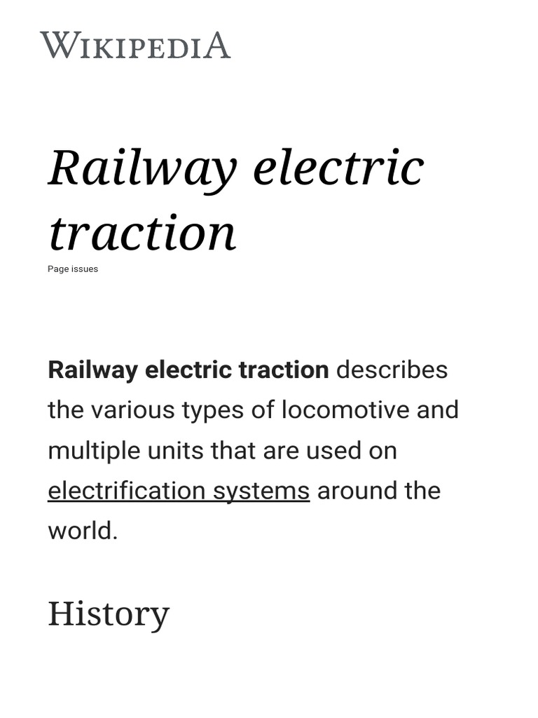 Railway Electric Traction - Wikipedia | PDF | Transport Infrastructure ...