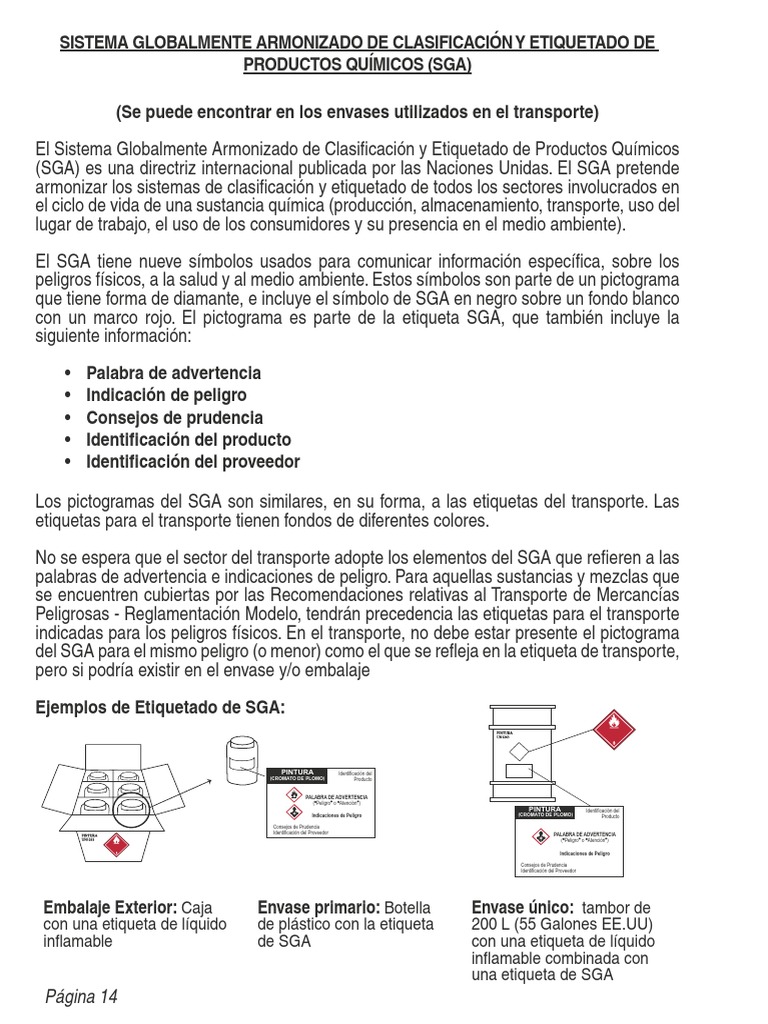 Clasificación y Etiquetado SGA de Químicos | PDF | Transporte | Química