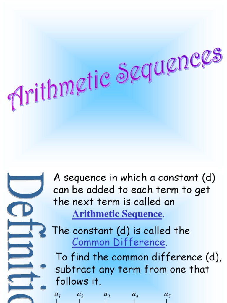 Arithmetic Sequence Basics | PDF | Equations | Teaching Mathematics