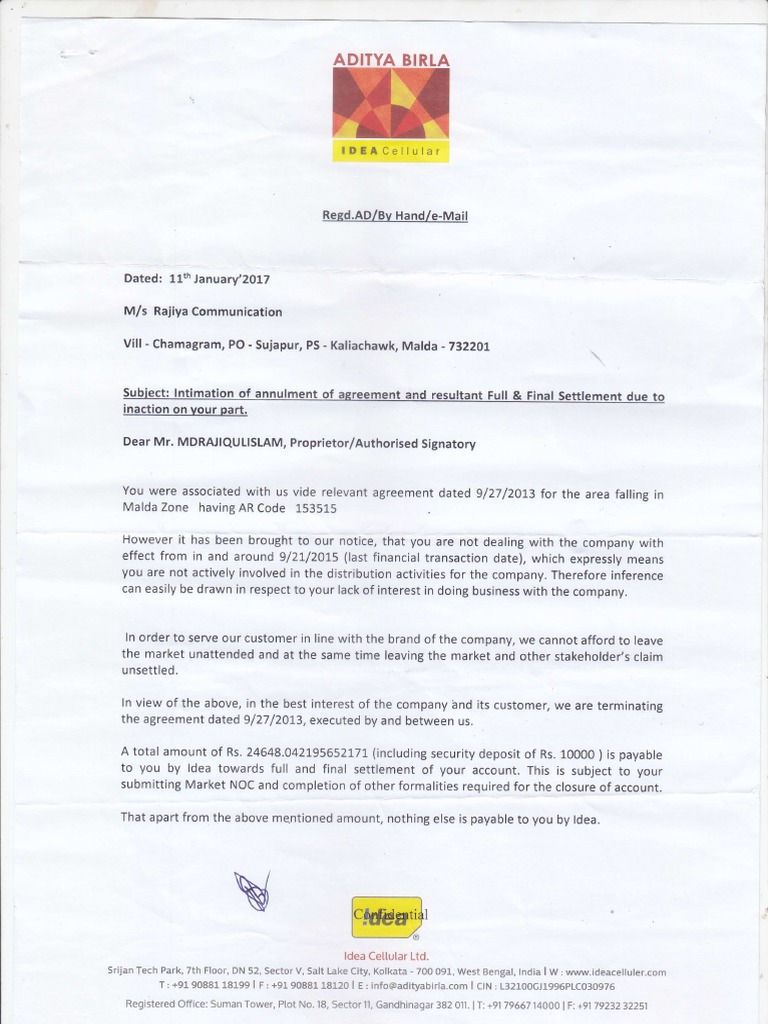 Full & Final Settlement | PDF | Business | Economies