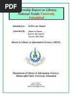 MLIS Internship Report. | PDF | Libraries | Books