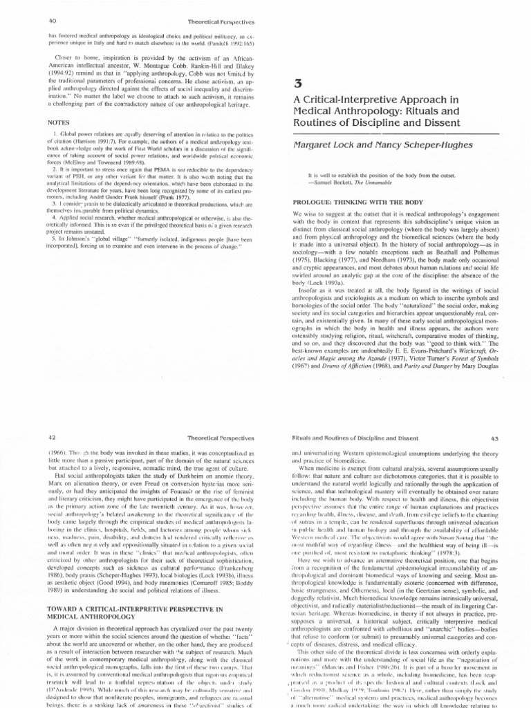 Lock and Scheper-Hughes, A Critical-Interpretive Approach in Medical ...