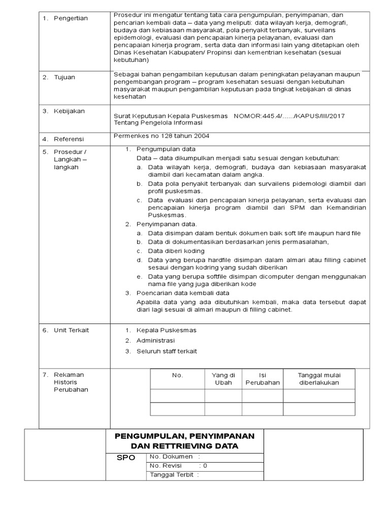 2.3.17.2 SOP Pengumpulan DATA | PDF