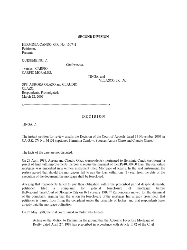 Foreclosure Extrajudicial Prescription | PDF | Appeal | Foreclosure