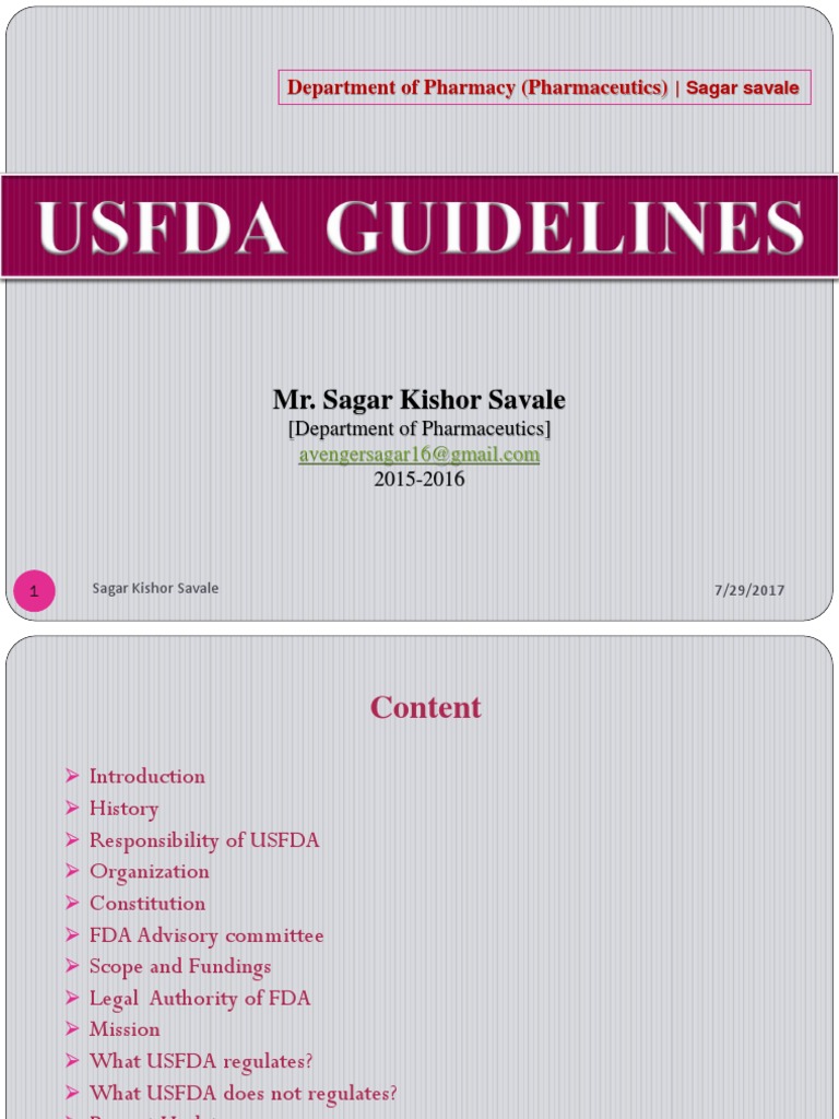Usfda 160428060046 | PDF | Food And Drug Administration ...