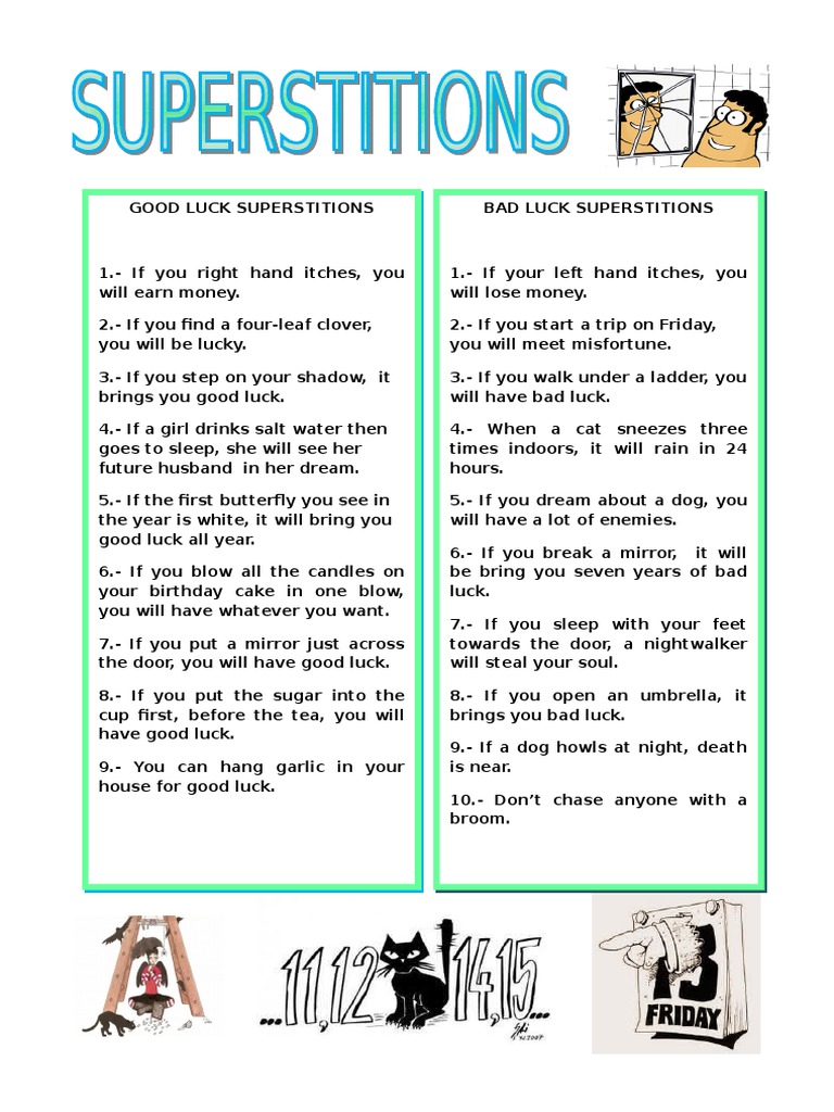 Good and Bad Luck Superstitions | PDF