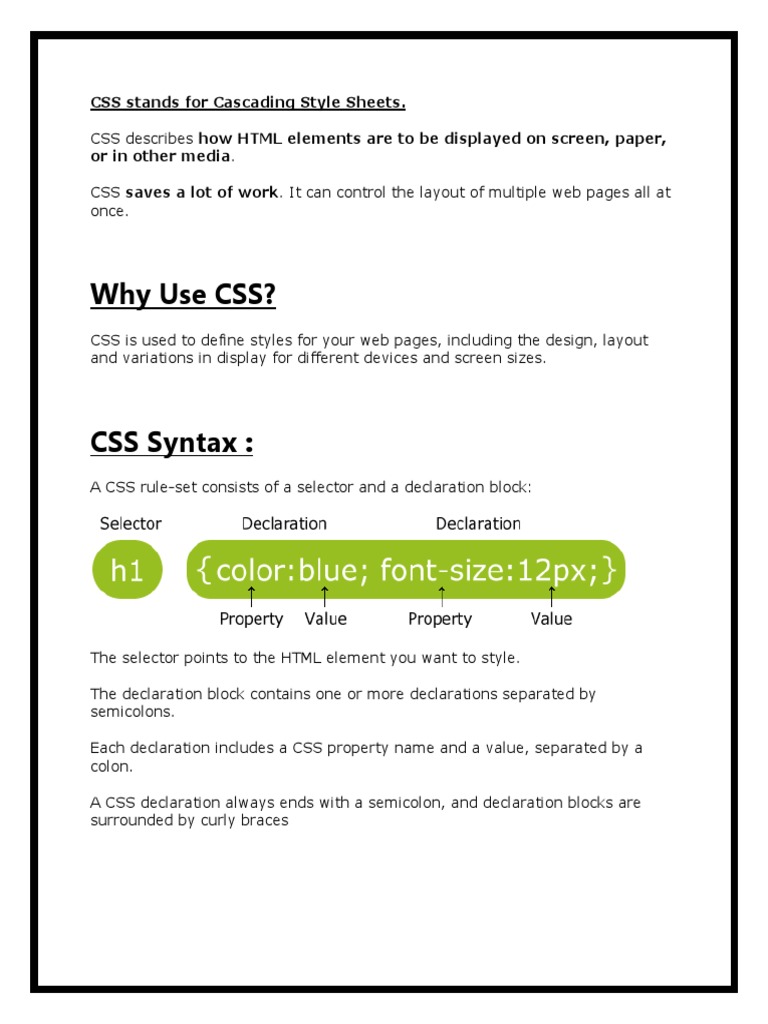 7.HTML CSS | PDF | Cascading Style Sheets | Html