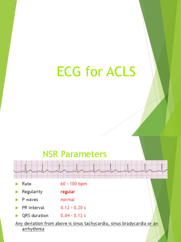 ACLS ECG Rhythm Identification Guide | PDF | Electrocardiography ...