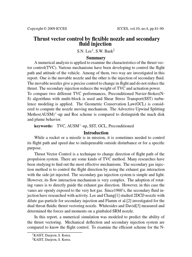 Thrust Vector Control by Flexible Nozzle and Secondary Fluid Injection ...
