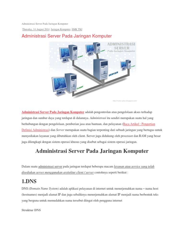 Administrasi Server Pada Jaringan Komputer | PDF