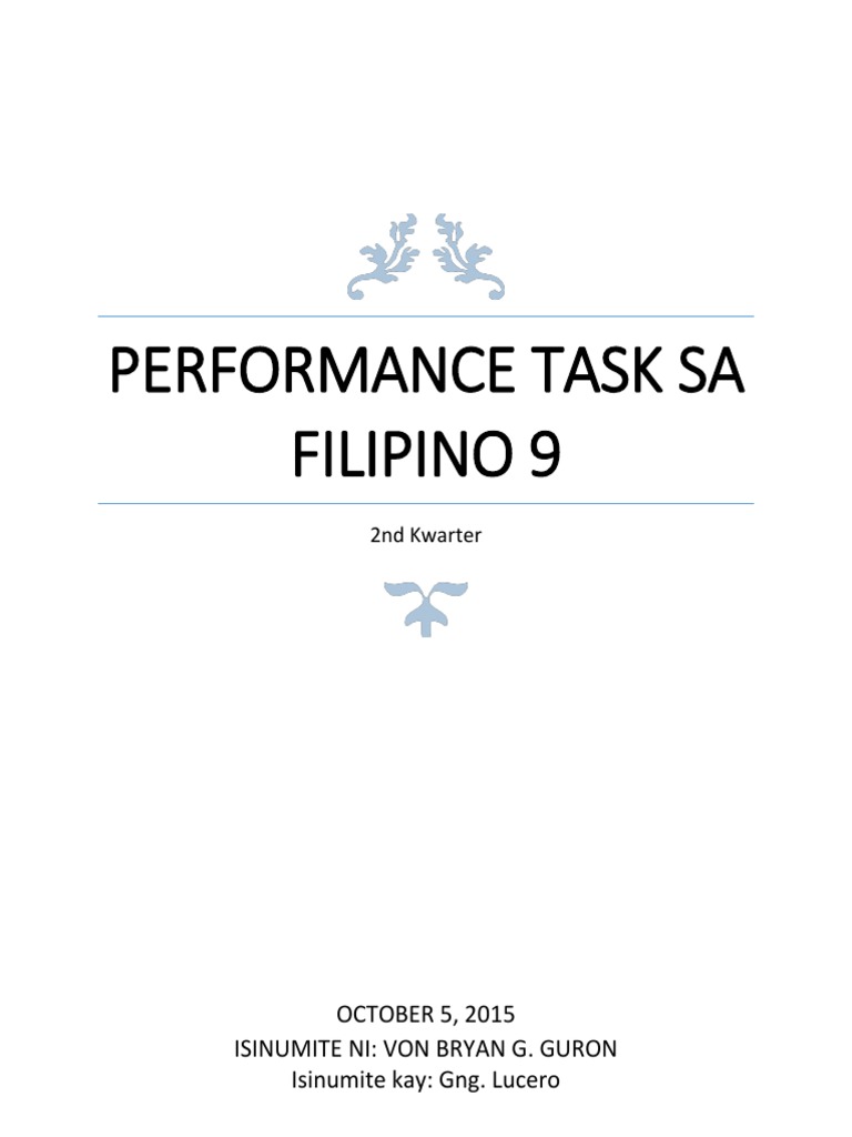 284521754 Performance Task Sa Filipino 9