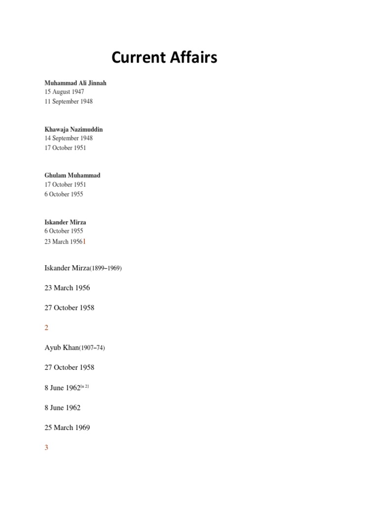 Current Affairs About Worlds | PDF | Politician | Heads Of State