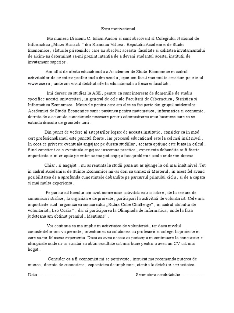 Eseu Motivational | PDF