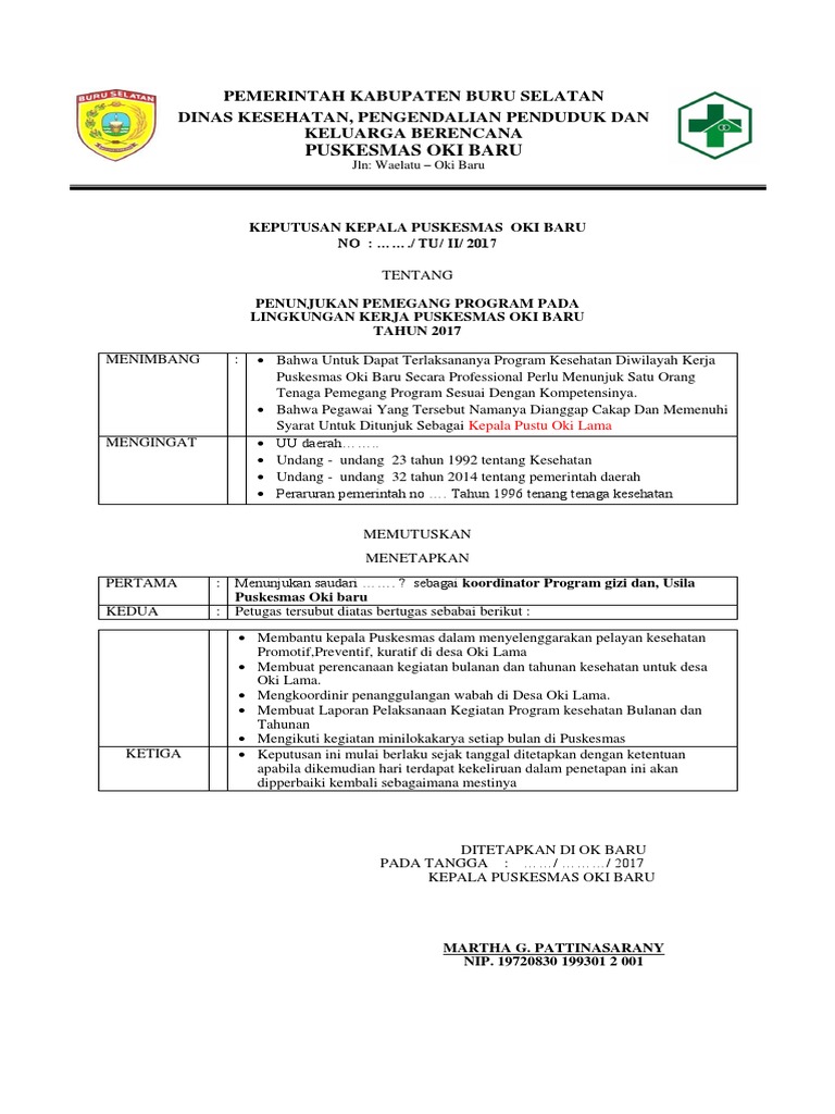 SK Kepala Pustu | PDF