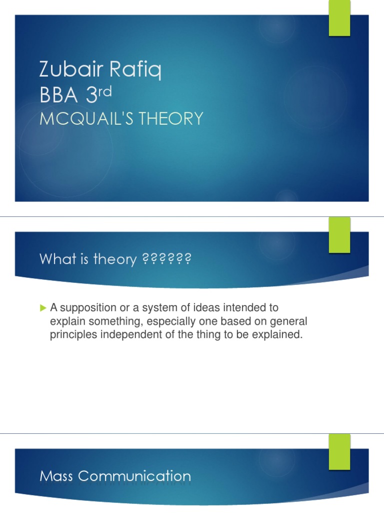 McQuail's Mass Communication Theory Overview | PDF | Social Science
