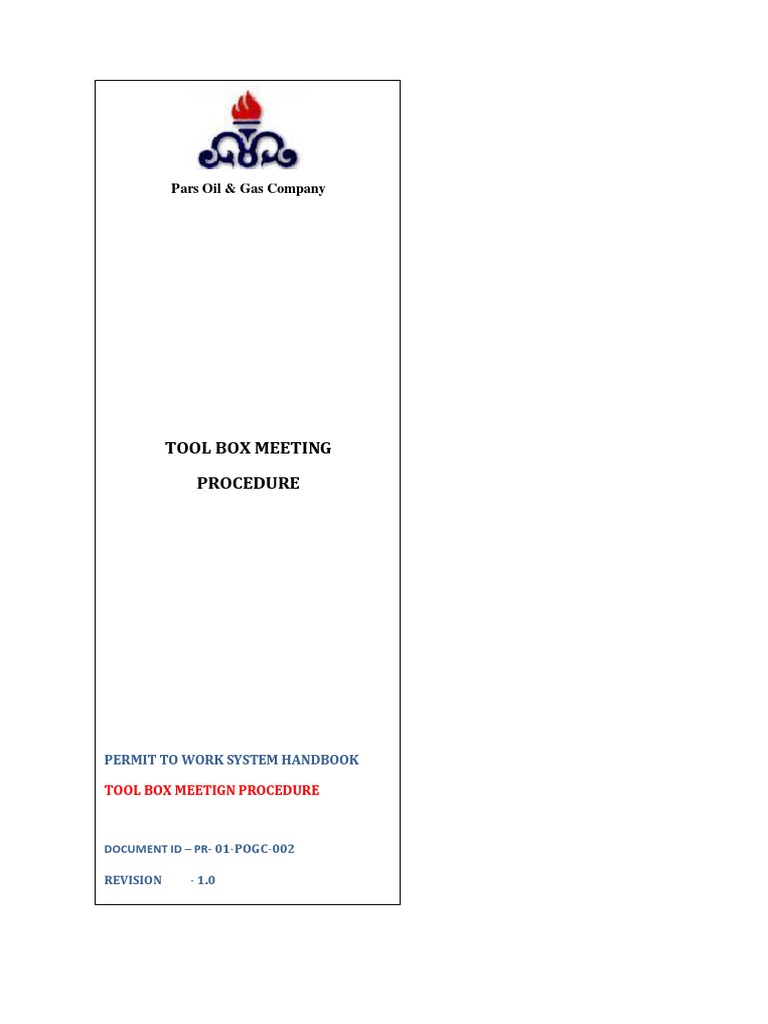 Tool Box Meeting Safety Procedure | PDF | Safety | Employment