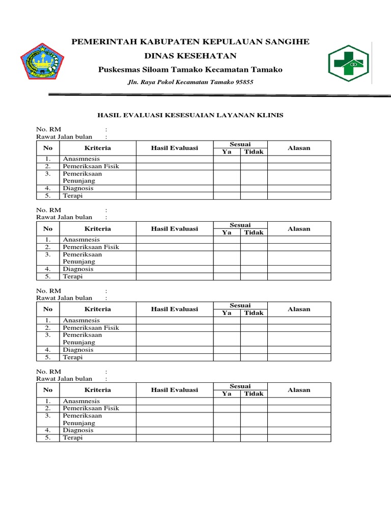 7.4.1.3 Bukti Evaluasi Kesesuaian Layanan Klinis | PDF