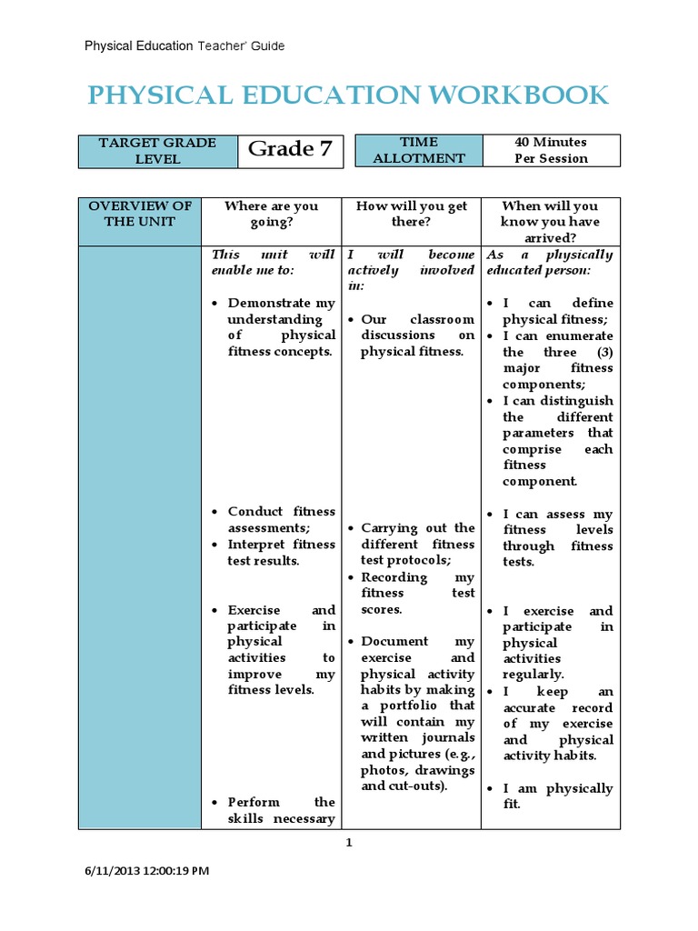 Gr. 7 PE TG - Overview (Q1 To 4) | PDF | Physical Fitness | Physical ...