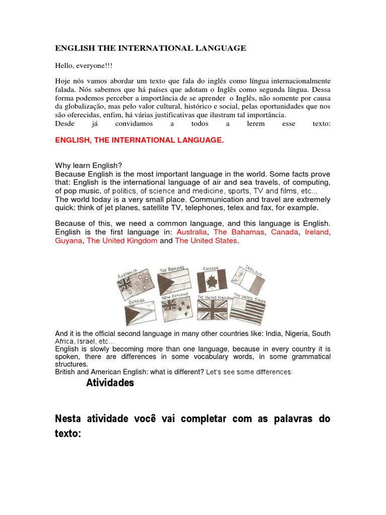 English The International Language | PDF | English Language | Languages