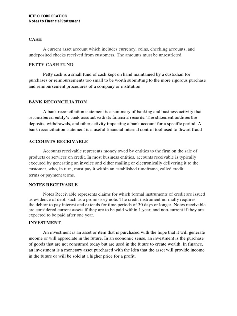Notes To FS | Download Free PDF | Stocks | Balance Sheet