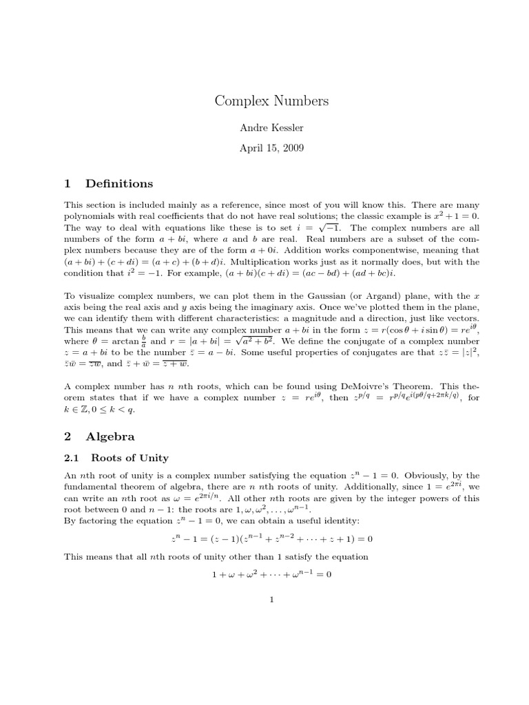 Complex PDF | PDF | Complex Number | Exponentiation