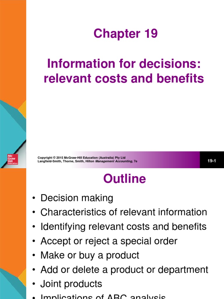 CH 19 | PDF | Cost–Benefit Analysis | Decision Making
