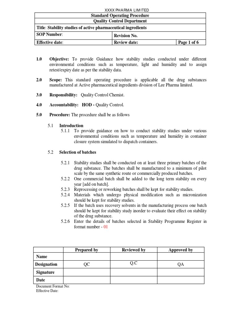 Stability Sop PDF | PDF | Pharmaceutical Drug | Industries