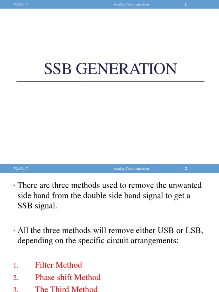 SSB Generation | PDF | Filter (Signal Processing) | Modulation