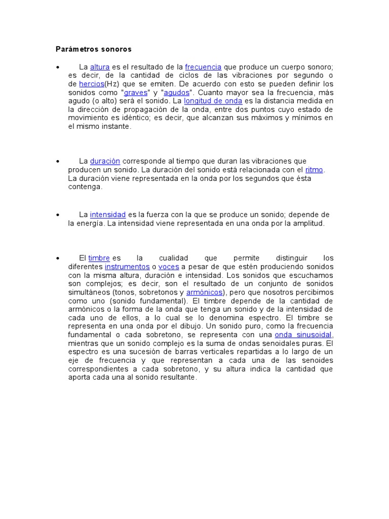 Parámetros Sonoros | PDF | Sonido | Sistema operativo