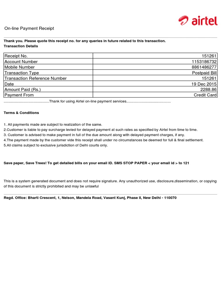 Payment | PDF | Payments | Receipt