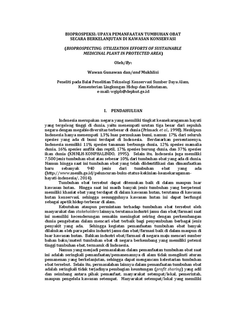 3 Bioprospecting Upaya Pemanfaatan Tumbuhan Obat-Wawan Gunawan PDF | PDF