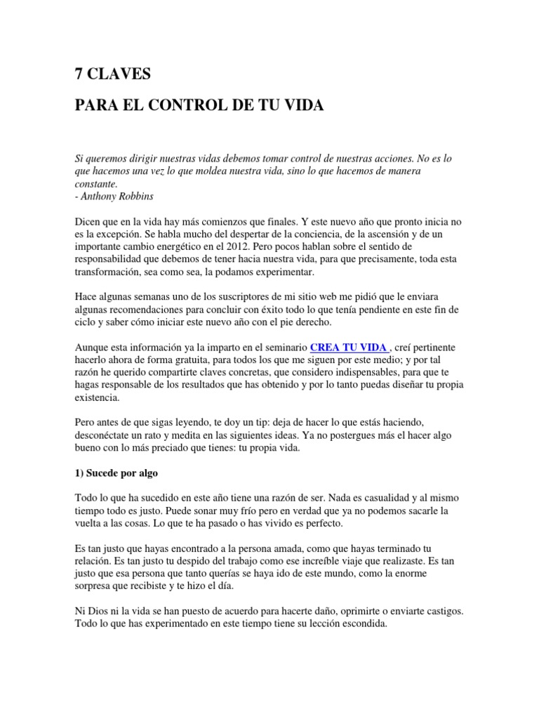 7 Claves para Tomar El Control de Tu Vida | PDF | Gratitud | Verdad