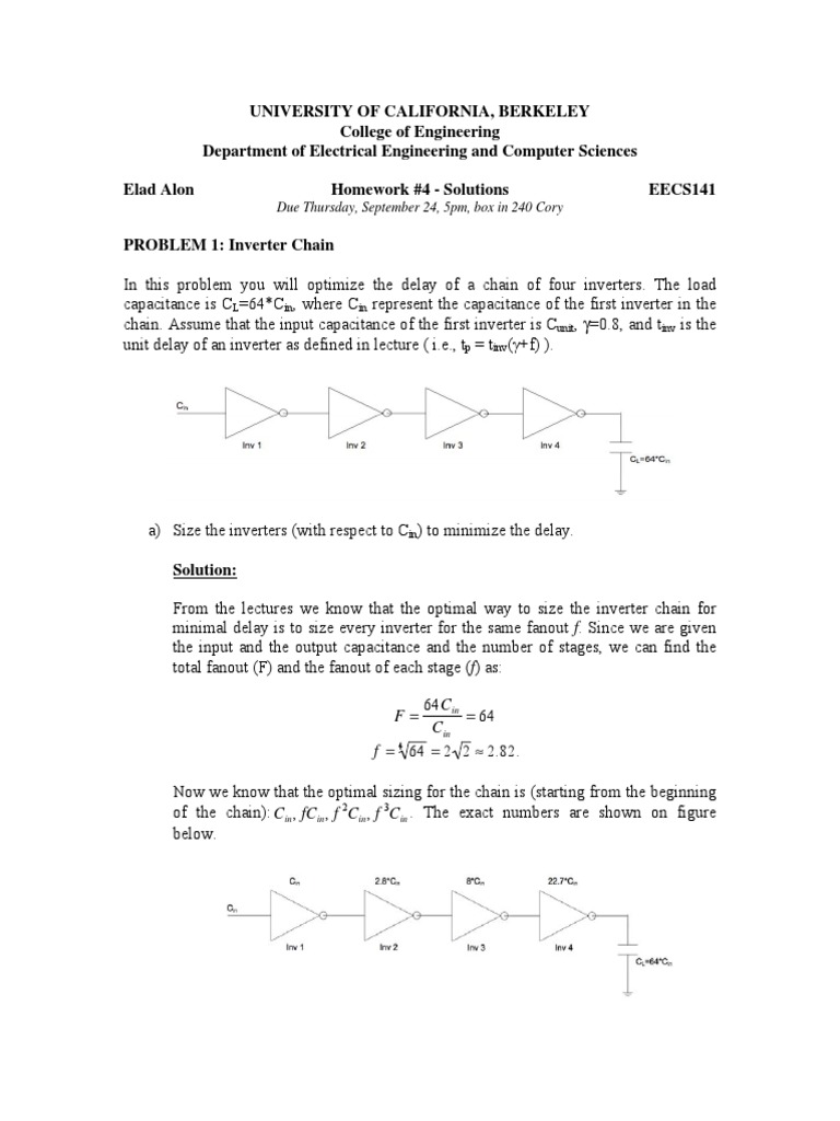 Ee141 Hw4 Sol | PDF | Cmos | Electronic Engineering