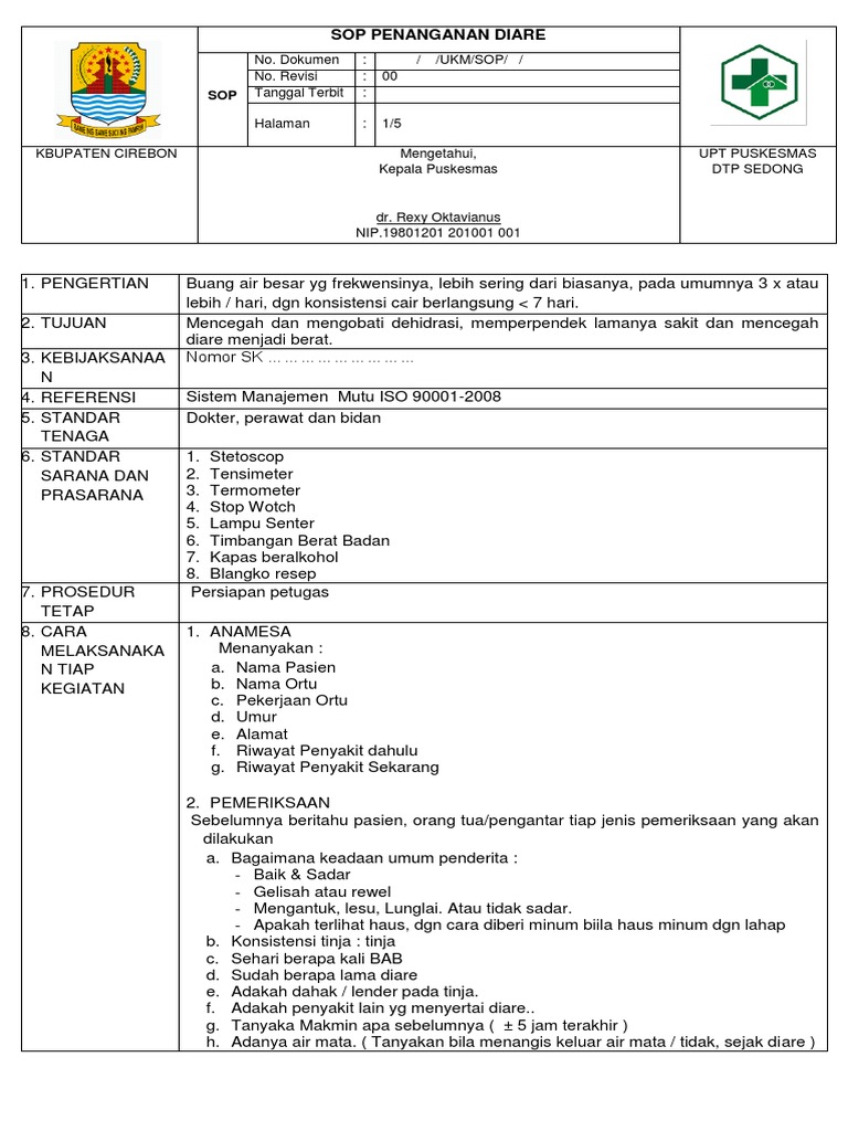 Sop Penanganan Diare | PDF