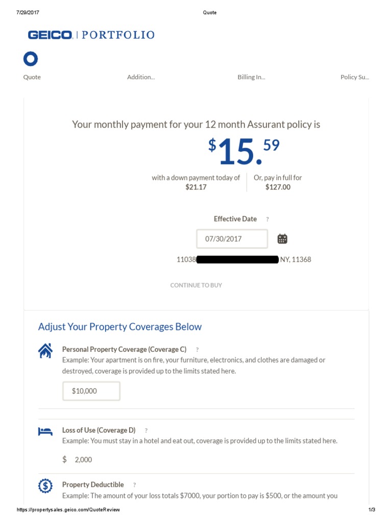 Quote - Geico | PDF | Deductible | Insurance