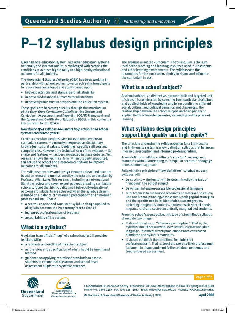 Syllabus Design Principles | PDF | Curriculum | Educational Assessment