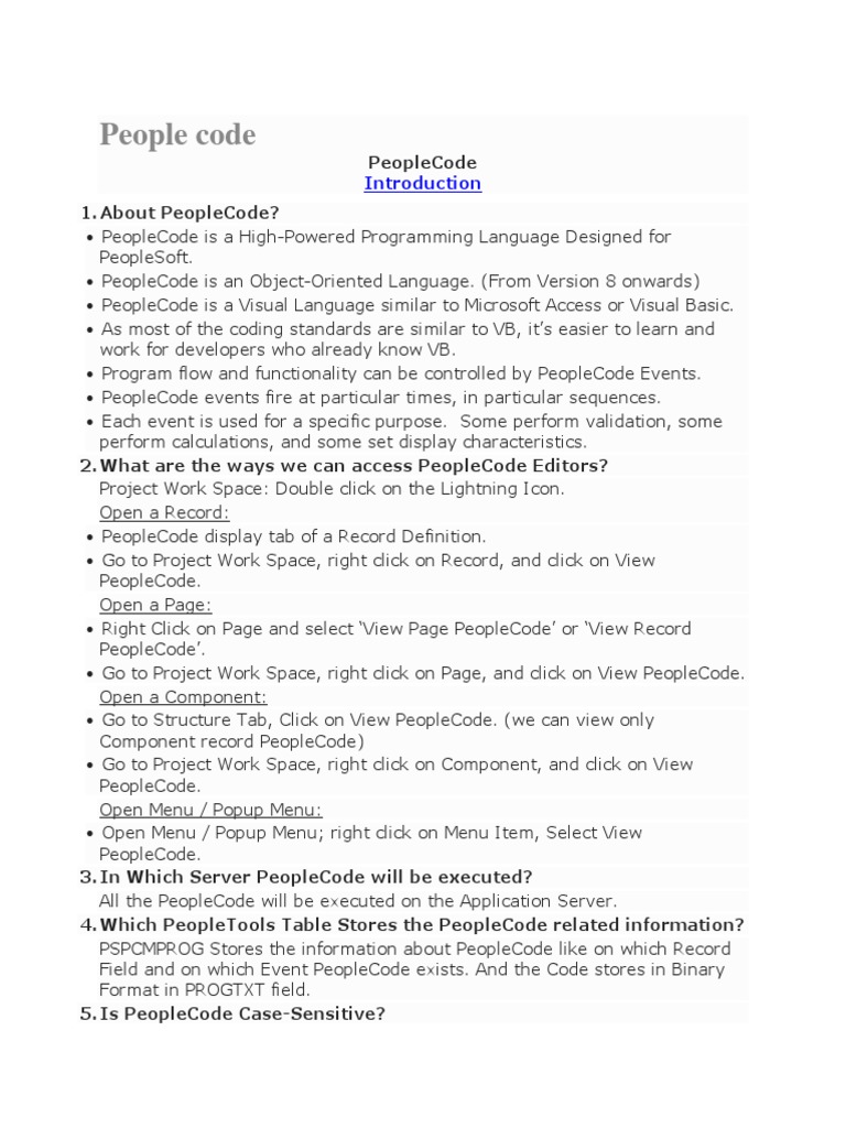 PeopleCode Guide for Developers | PDF | Subroutine | Control Flow