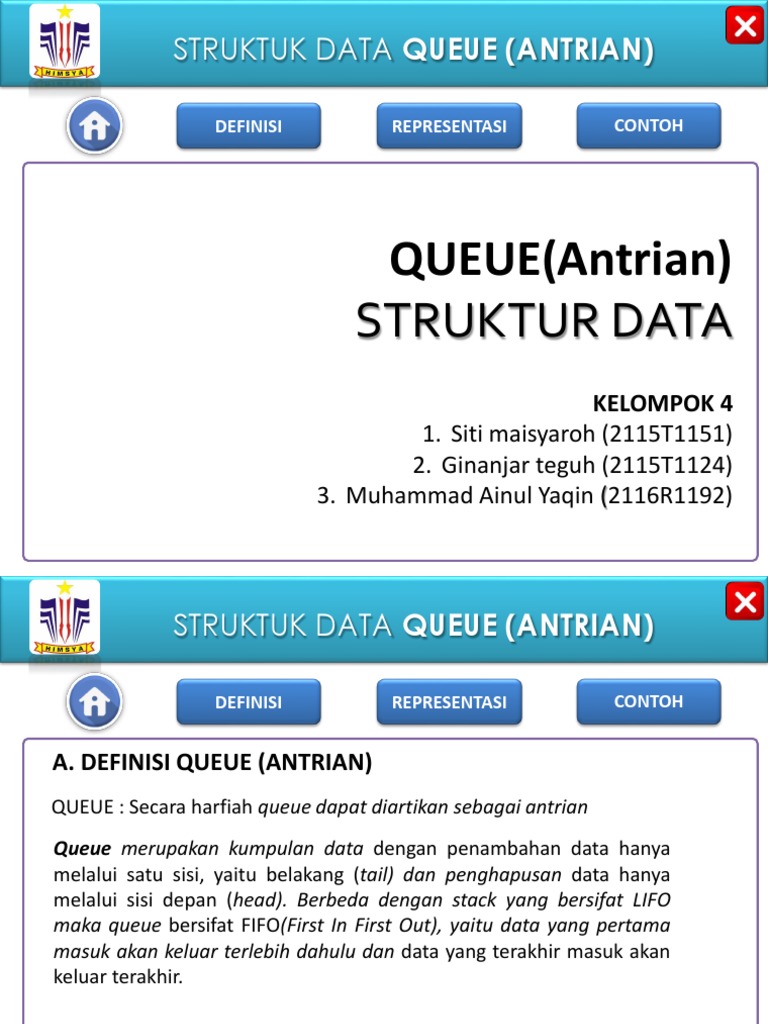 Tugas Kelompok 4 Queue | PDF | Metode & Bahan Ajar | Sains & Matematika
