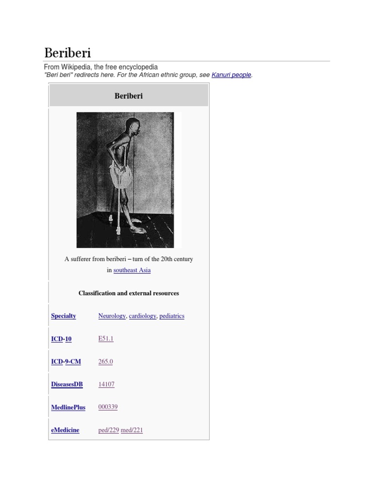 Beriberi | Clinical Medicine | Diseases And Disorders