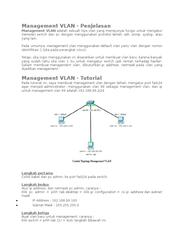 Management VLAN | PDF
