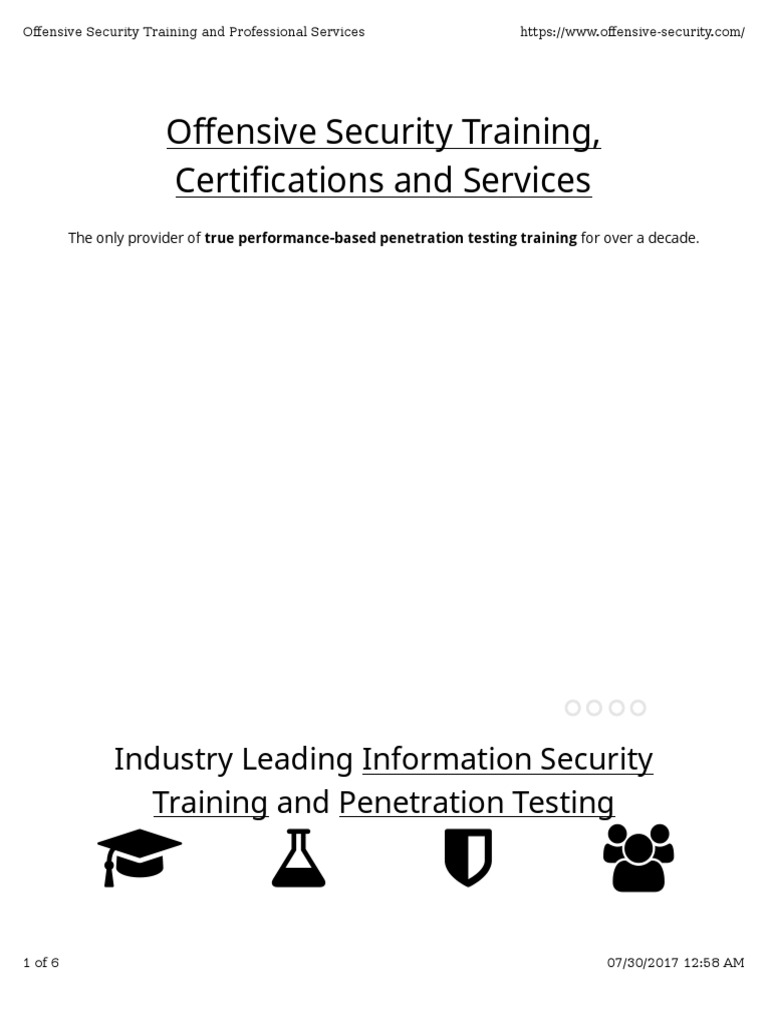 Offensive Security Training, Certifications and Services | PDF ...