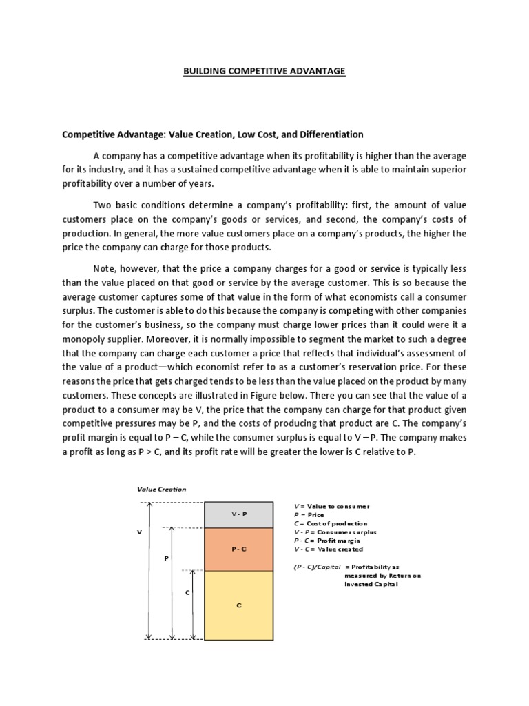 Competitive Advantage Value Creation | PDF | Competitive Advantage ...