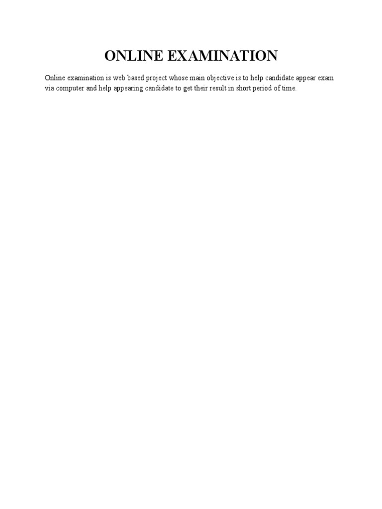 Online Examination | PDF
