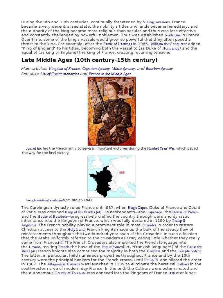 Late Middle Ages (10th Century-15th Century) | PDF | Capetian Dynasty ...