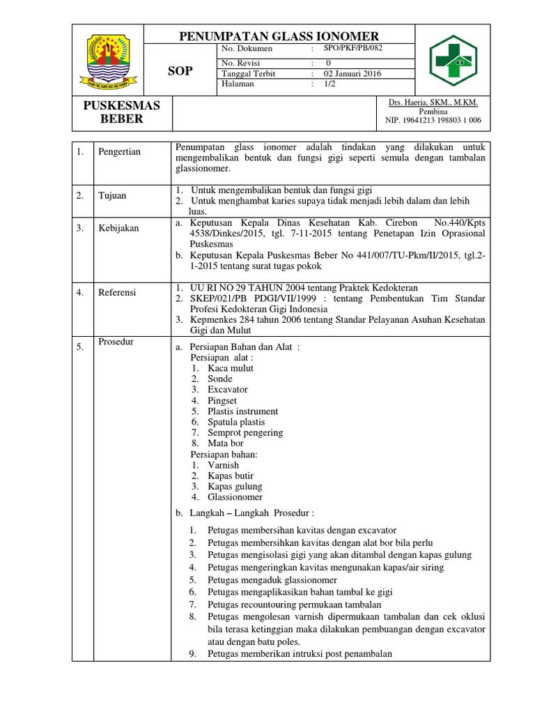 Spo 82 Penambalan Glass Ionomer | PDF