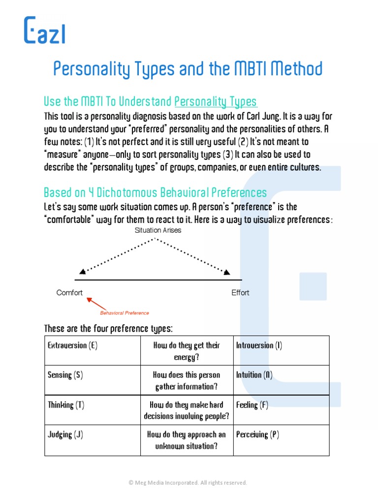 Personality Types and The MBTI Method | PDF | Personality Type | Extraversion And Introversion